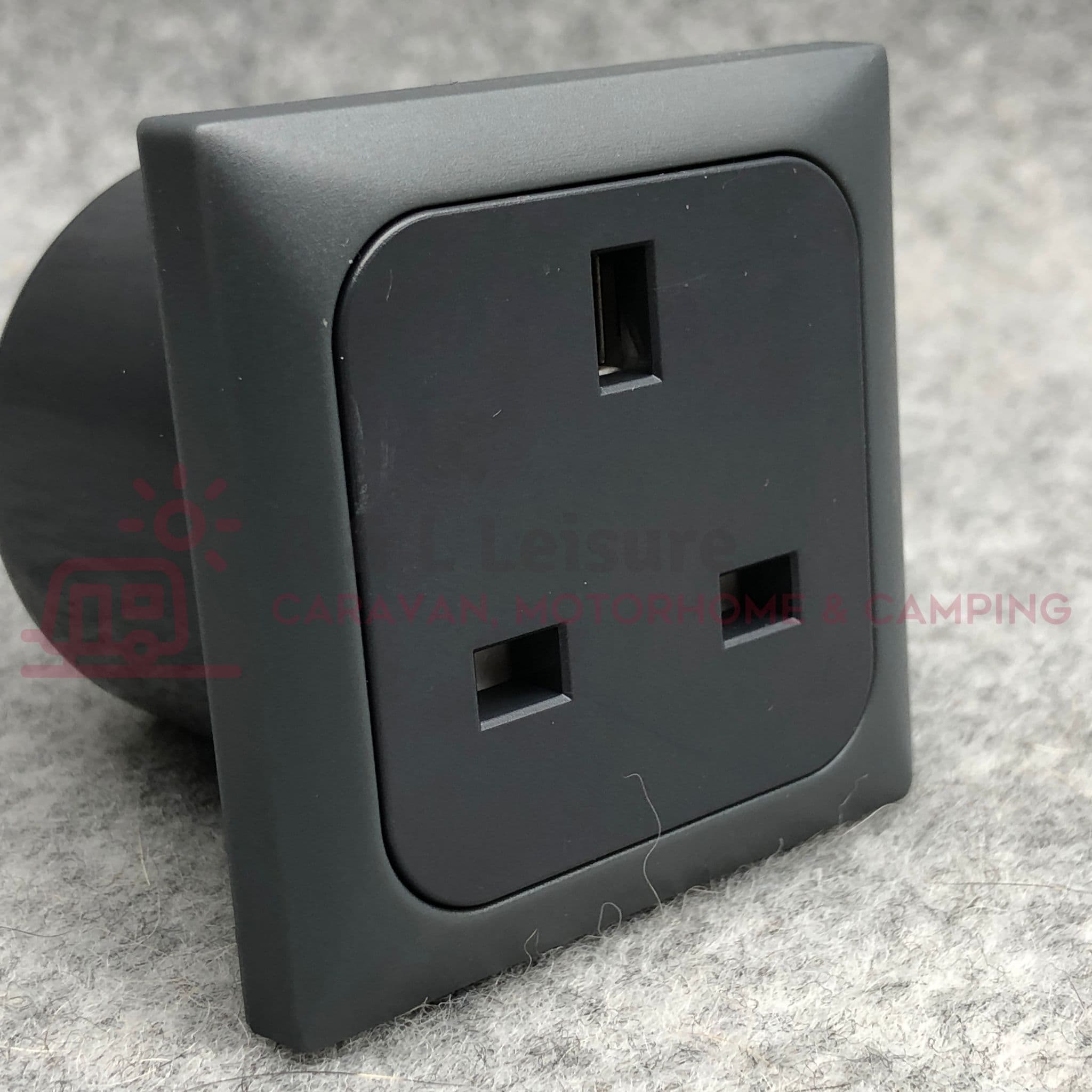 CBE C-Line 13a - 240v 1-Way Socket Faceplate & Back Box Dark Grey - CSM ...